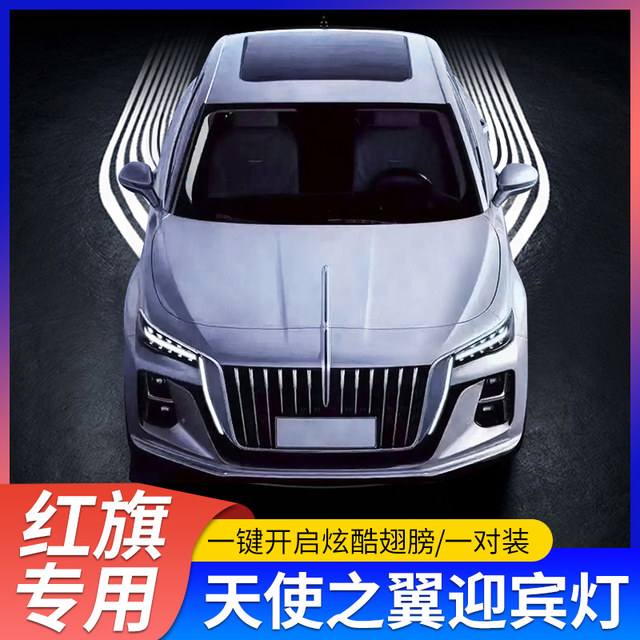Special Hongqi H5/HS5/H9/H7/HS7/EQM5 modified decorative welcome light angel wing door ...