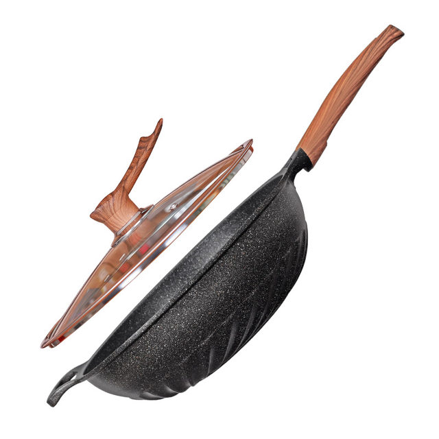 Household frying pan flat-bottomed frying pan Maifan stone large large ...