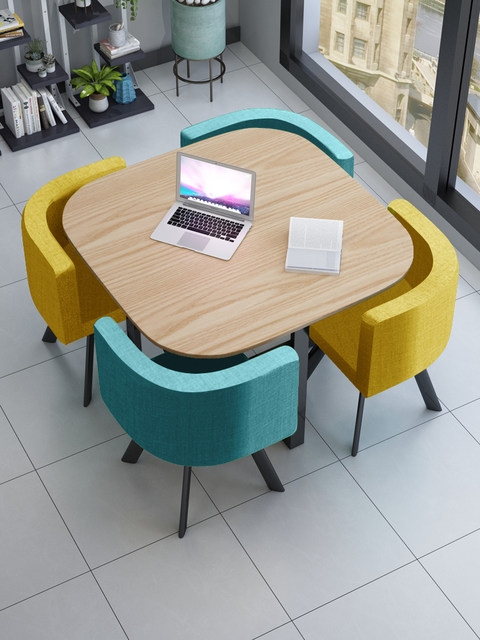 Simple reception table and chair combination negotiation table shop ...