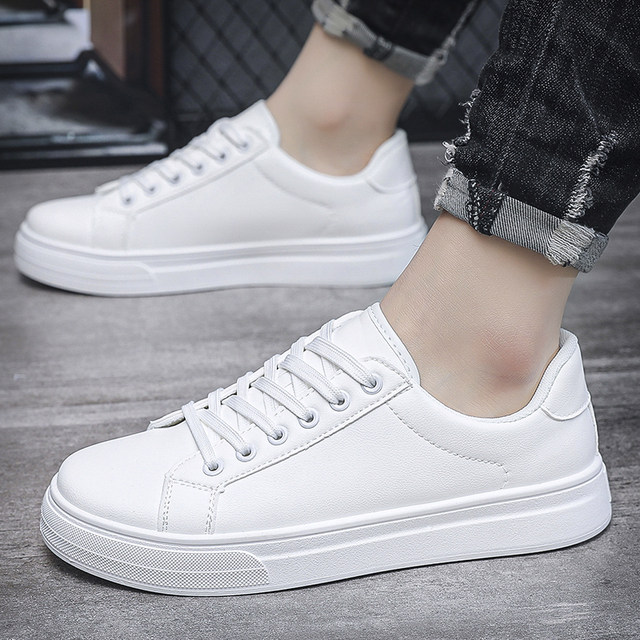 Autumn white shoes men's sneakers men's casual pure white shoes men's ...