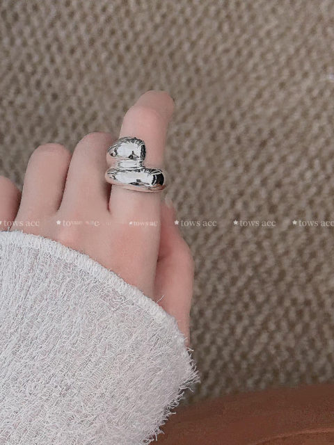 Tows cold style open niche design ring for women with light luxury ...