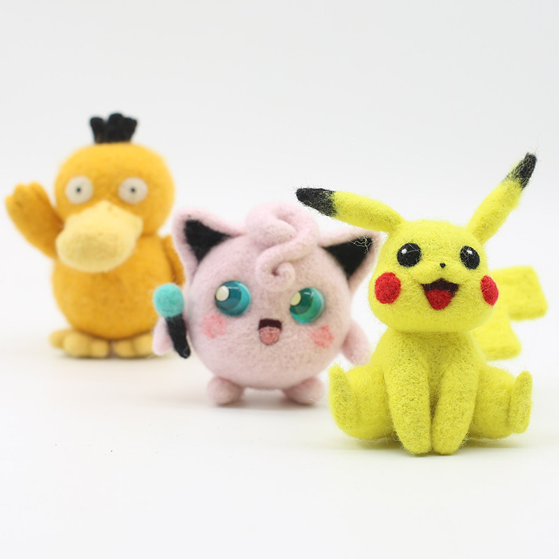 Ullfilt diy material pack | håndlaget pokemon pikachu & duck craft kit