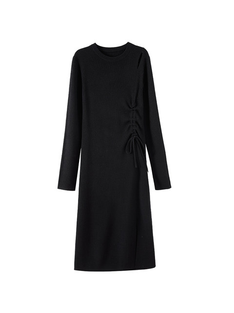 OSA Osha black hollow knitted dress female autumn costume 2023 new ...