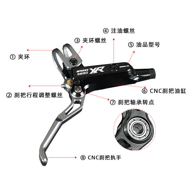 Onirii Olini XR Packet Oil Dabbage Two Pistons Pistons Highway Mountain Bicycle Hydraulic Pass