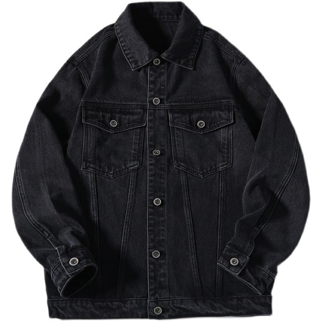 Plus size men's denim jacket loose plus fat plus men's jacket fat man ...