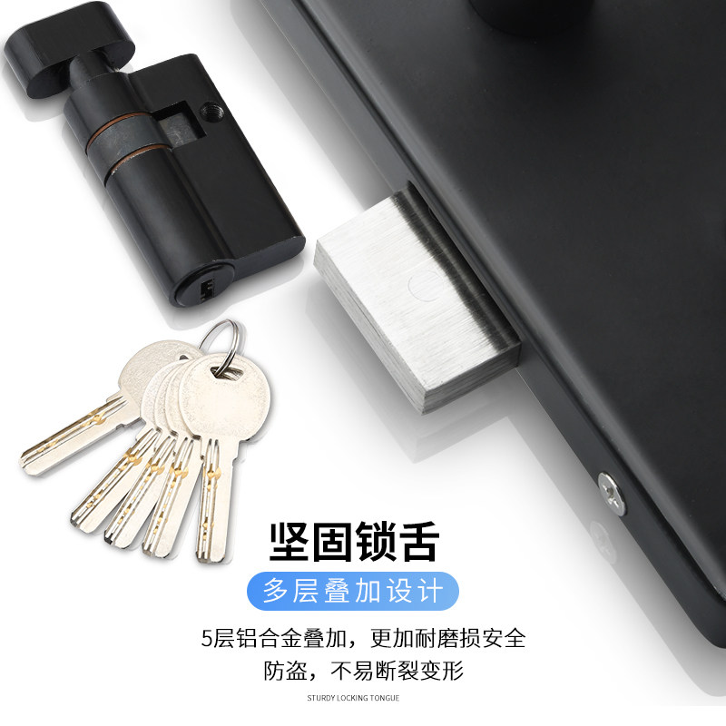 Black Glass Door Lock | High Partition Office Door Lock | Frameless ...