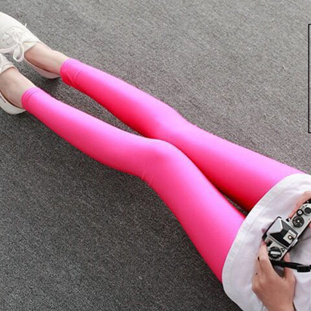 Trendy yoga outerwear leggings pencil pants colorful fluorescent pants ...