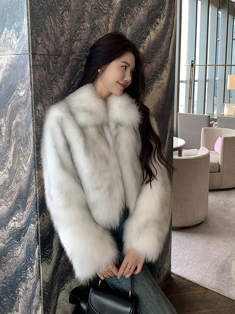 Ghjod Studio Winter Versatile Fox Fur Coat for Petite Women ...
