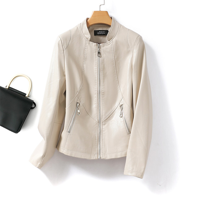 Haining leather female jacket short slim slimness, thin and lined sheep ...