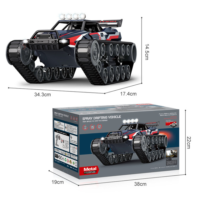 RC remote control high-speed tank armored tracked combat vehicle alloy ...