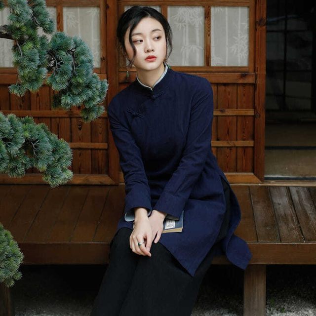Tang suit women's tops Chinese style retro Chinese style tea clothes ...