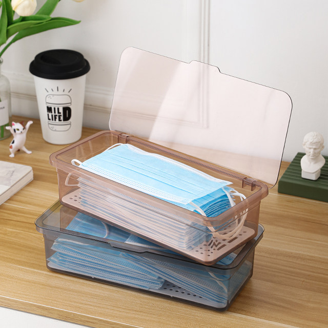 Mask storage box desktop with large capacity students with large ...