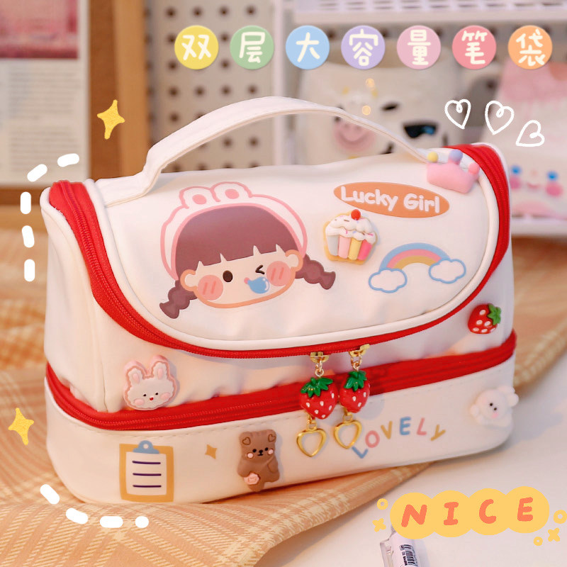 Cute Pencil Case for Girls - Large Capacity, High-Value Stationery Box