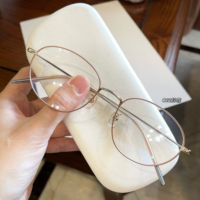 Myopia glasses shelf female retro versatile gold silk thin -edge ...