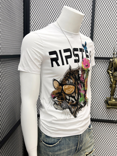 2024 summer new European goods men's short -sleeved T -shirt tide brand ...