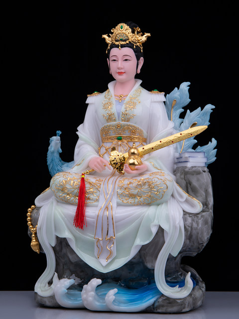 Xinzao Diyi Jiutianxuan Goddess Statue sitting on the mountain ...