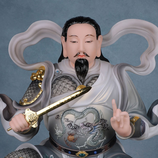 Kangsheng Han white jade Zhenwu Emperor statue Xuantian God Xuanwu ...