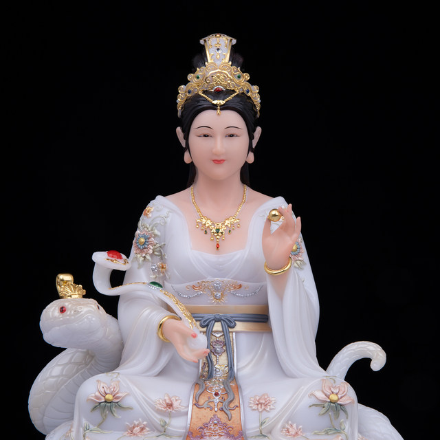 Kangsheng Han white jade python family goddess statue Nuwa empress ...