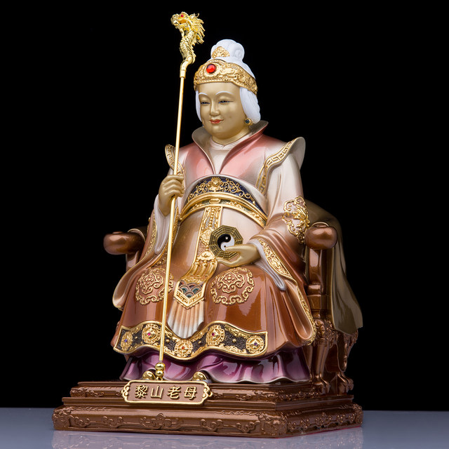 Pure copper painted Lishan Old Mother Goddess Statue Home Buddha Statue ...