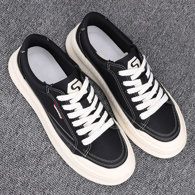 Simple and light casual shoes Men 2024 Autumn new breathable leather ...