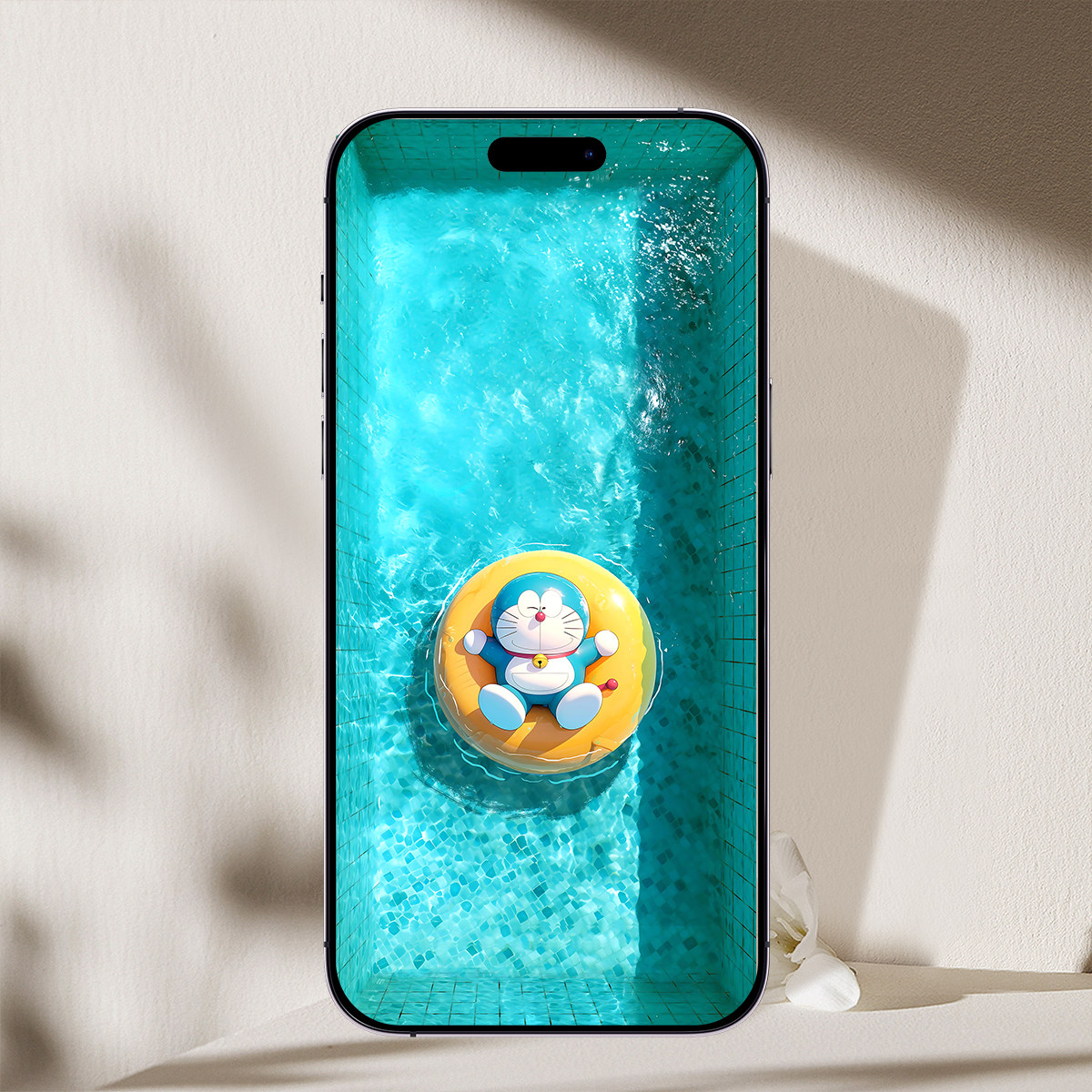 Mobile wallpaper Doraemon mobile phone swimming pool summer 3D swimming ...