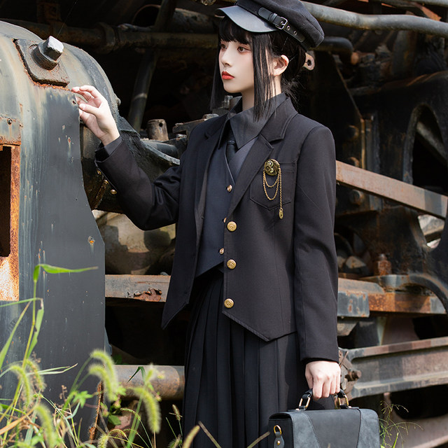 Original steam era jkdk two -color men's and women couple suits jacket