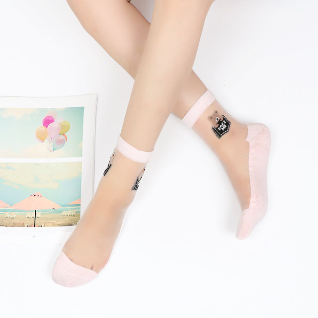 Cotton bottom stockings socks anti -hook stockings ultra -thin women's ...