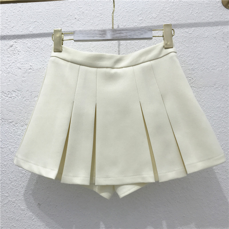 High -waisted pleated skirt female 2022 autumn new and thin versatile A -shaped skirt college ...