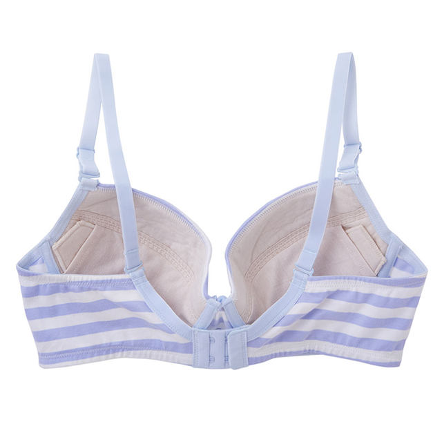 Feiai Plai striped bra big cup big steel ring underwear small bottom ...