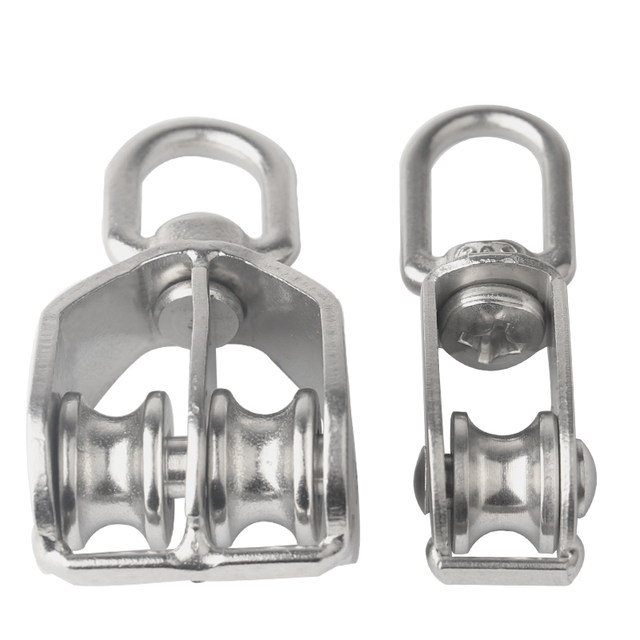 304 stainless steel pulley single and double rail pulley wire rope ...