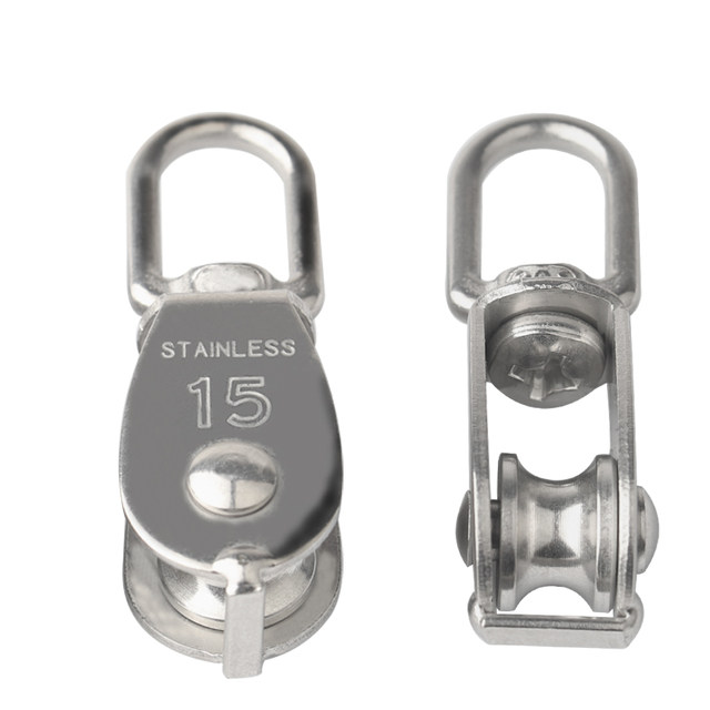 304 stainless steel pulley single and double rail pulley wire rope ...