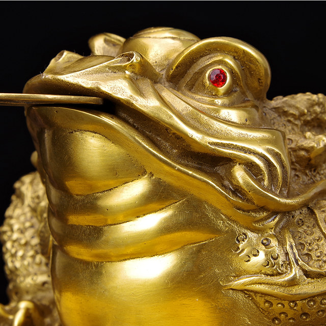 Pure copper golden toad ornaments, lucky toad seven-star array, golden ...