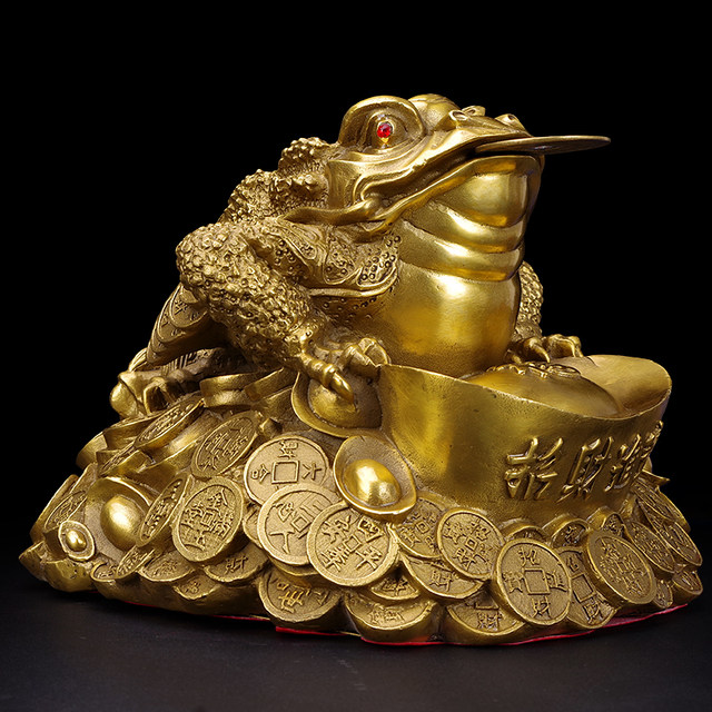 Pure copper golden toad ornaments, lucky toad seven-star array, golden ...