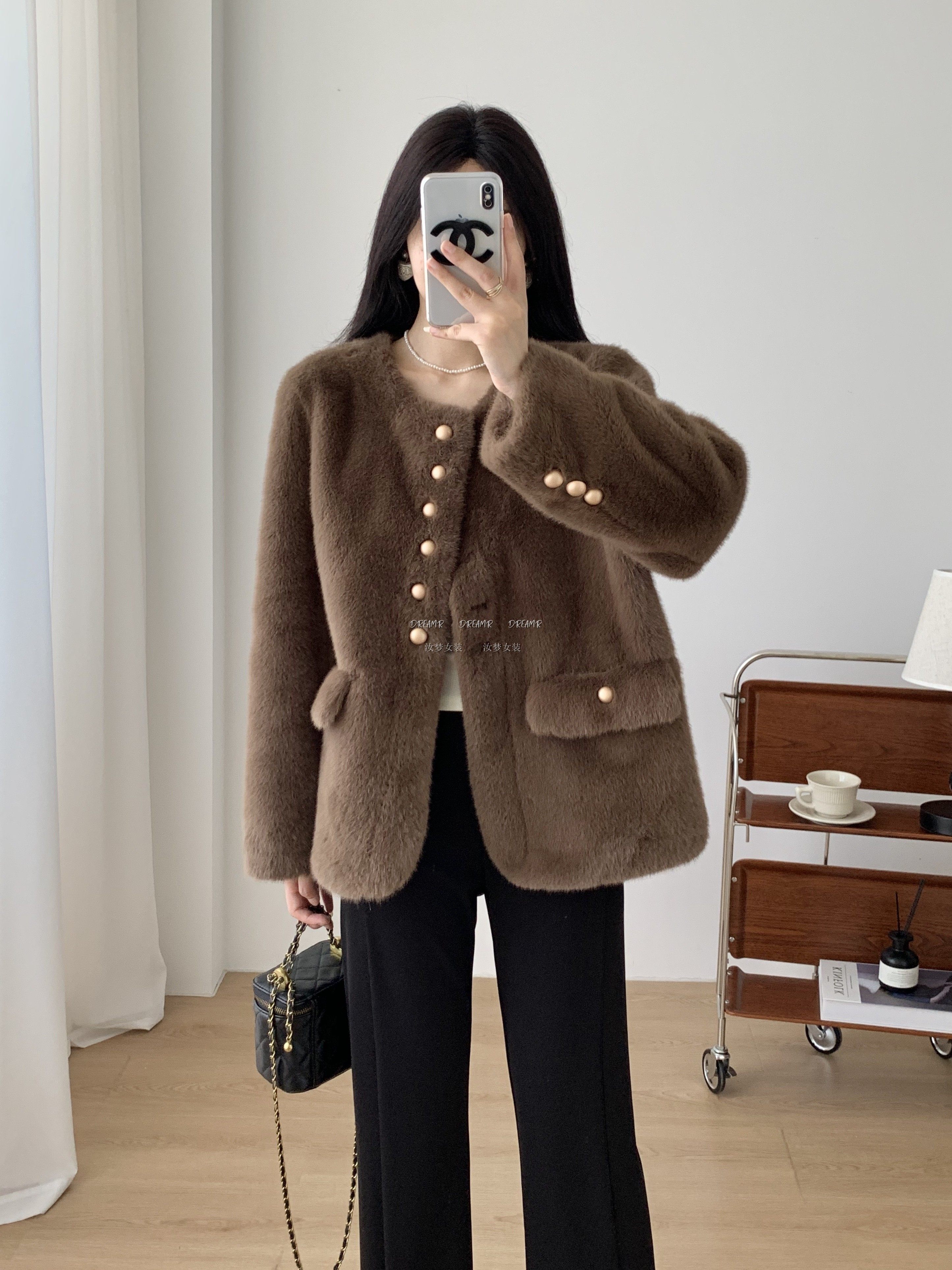 Women's autumn and winter loose new environmentally friendly gold mink ...