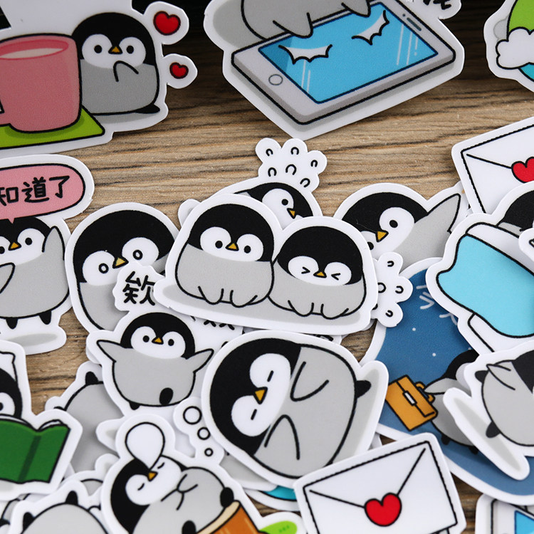 Penguin baby handbook cartoon sticker handbook cute mobile phone tablet ...