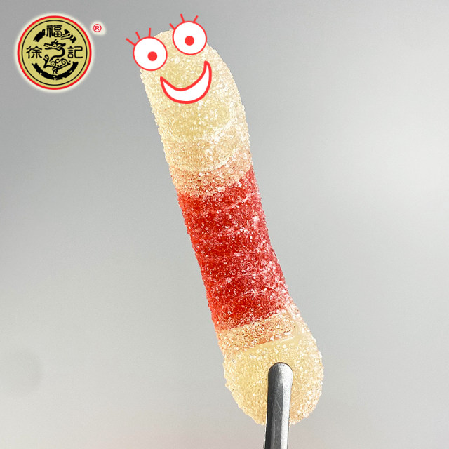 Earthworm-shaped gummy candy Xu Fuji fruit juice jelly candy ...