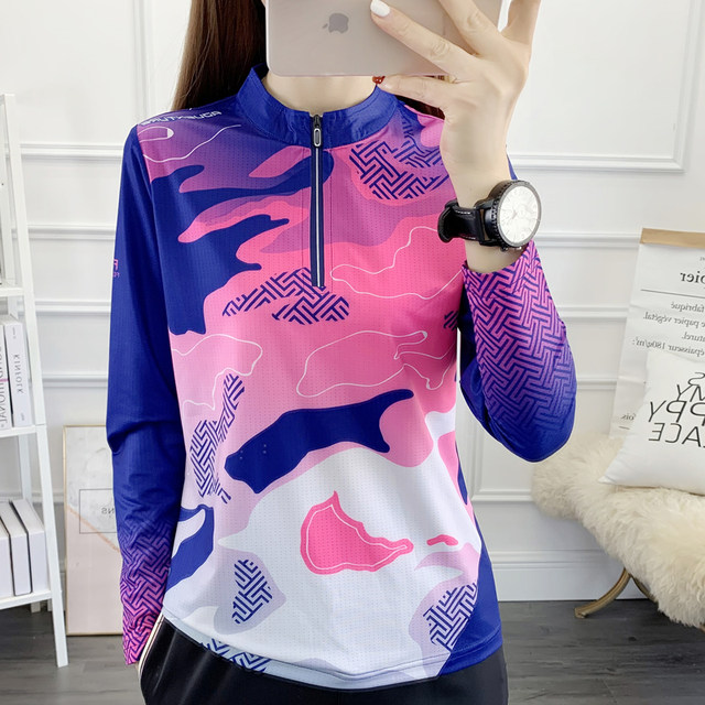 Camouflage long-sleeved quick-drying clothing for women in spring and ...