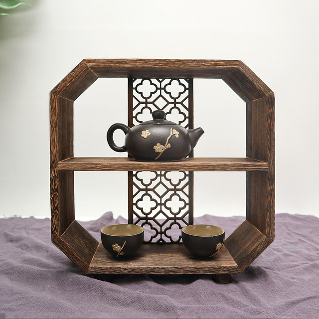 New Chinese style desktop Bogu rack teapot rack small Duobao Pavilion ...
