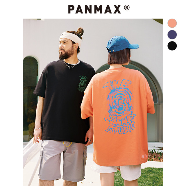 PANMAX large size short-sleeved men's heavy print T-shirt men's ...