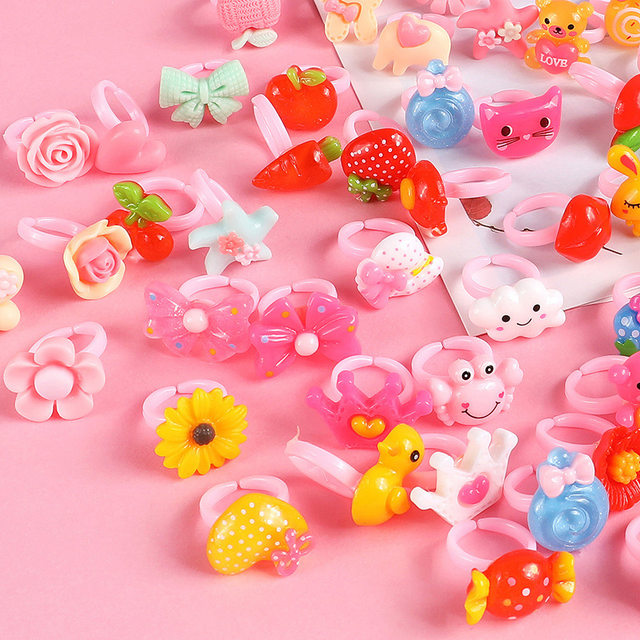 Children's rings, girls, princesses, cute jewelry, toys, cartoon rings ...