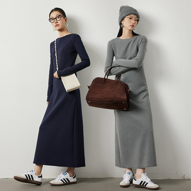 Cause mid-length dress for women, Maillard color, quiet and luxurious ...