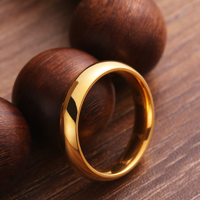 Titanium steel yellow God of Wealth Qian Duoduo Mahjong ring for men ...