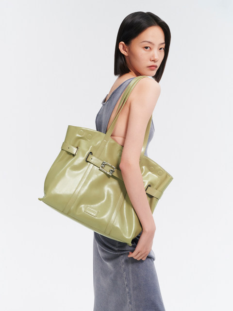 Omto cloud dumpling tote bag double-sided carryable cowhide winter bag ...