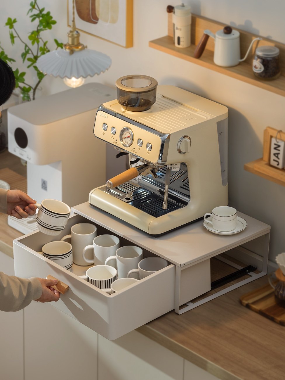 Kitchen Coffee Machine Storage Rack Water Bar Desktop Drawer Tea Bag ...