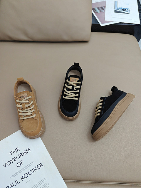 Color comfortable matte noodle lace -ups Bo Keng shoes female 2024 new ...