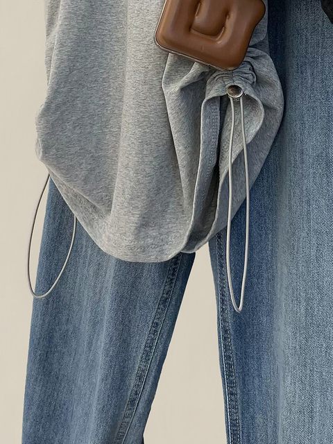 Raglan T-shirt for women summer right shoulder retro slightly chubby mm ...