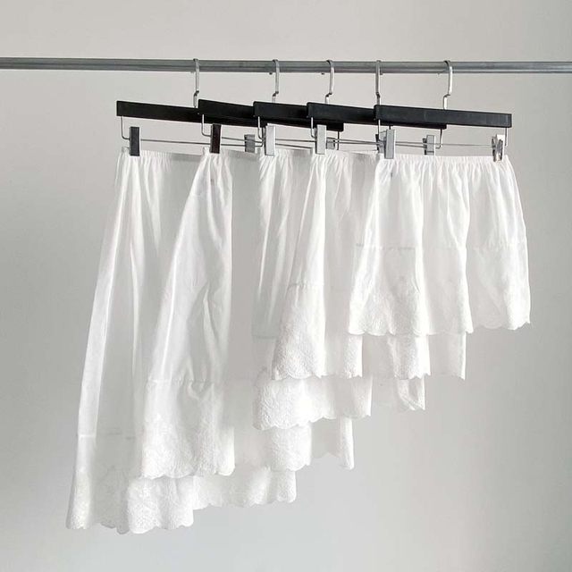 Pure cotton anti-static embroidered half-body petticoat Hanfu long ...