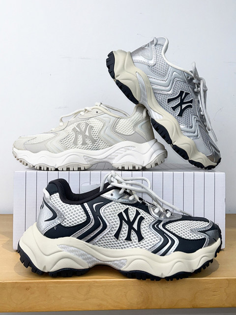 25 new MLB couple dad shoes men and women NY retro thick sole height ...
