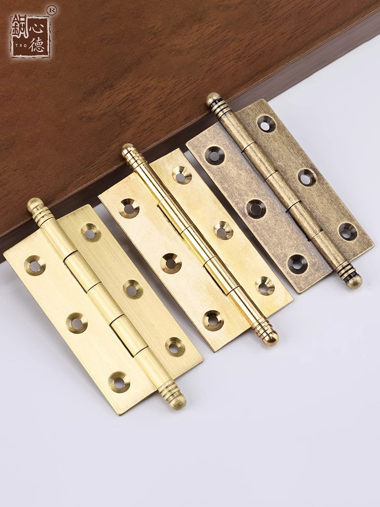 Chinese Style Pure Brass Wardrobe Door Hinges Folding Door Lotus Leaf ...