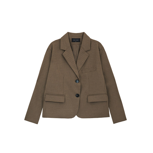 Recommended by MISAZ! Retro plaid short lapel suit with slightly ...